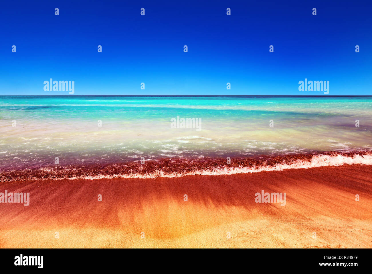View of the beach of Rosignano Solvay Vada, Livorno, Tuscany Stock ...