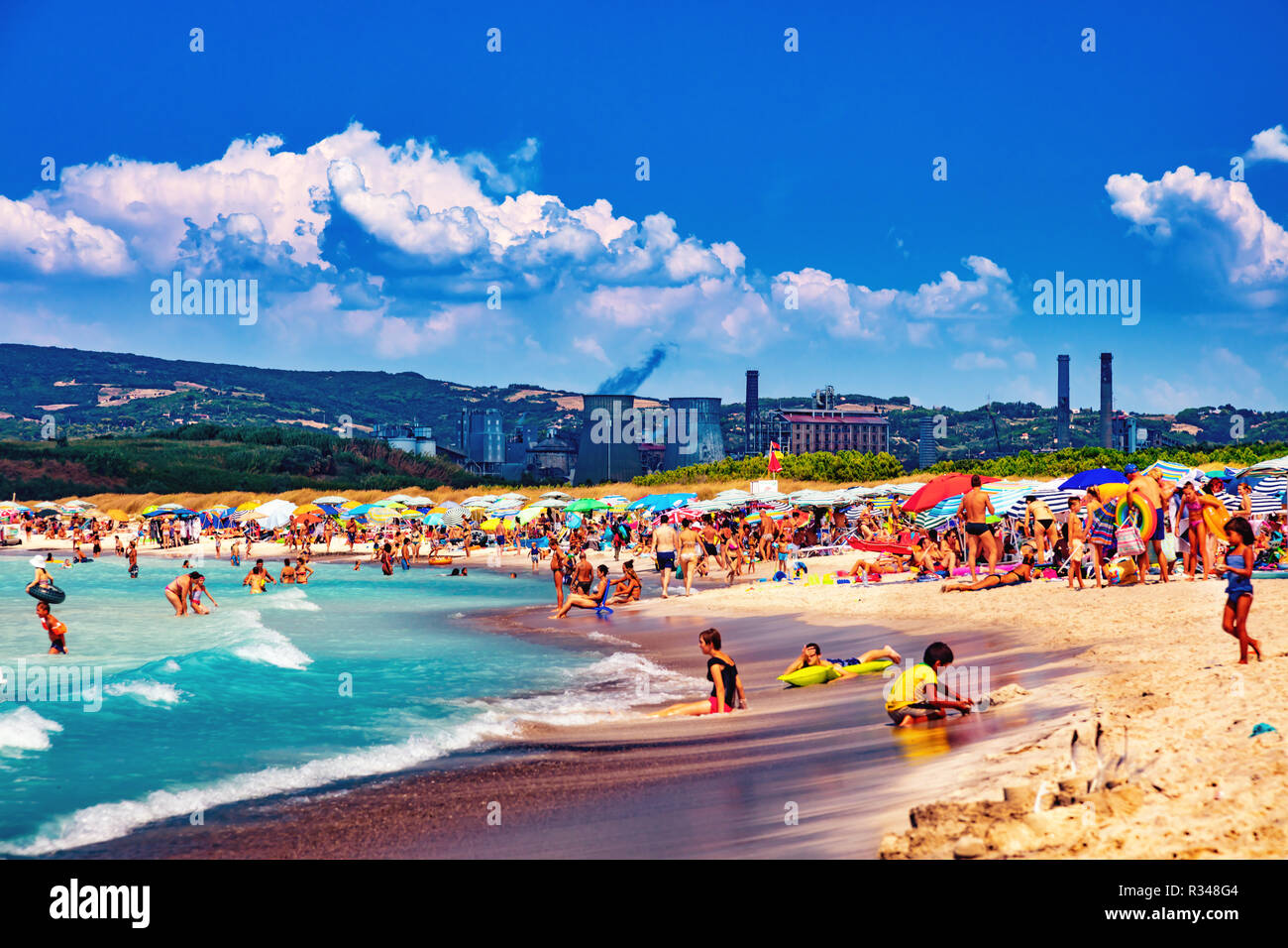 Rosignano Solvay Vada, Livorno, Tuscany - Italy, August 21, 2018: View ...