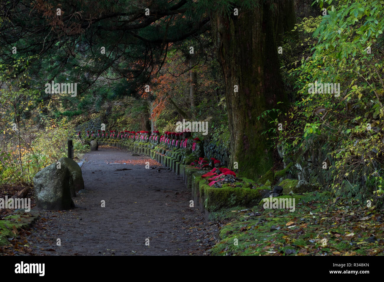 Sacred jizo statues line a path hi-res stock photography and images - Alamy