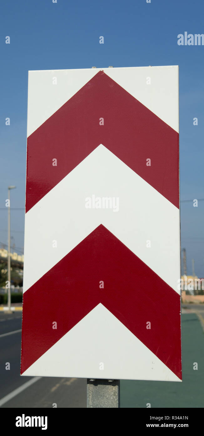 Chevron Road Sign High Resolution Stock Photography and Images - Alamy