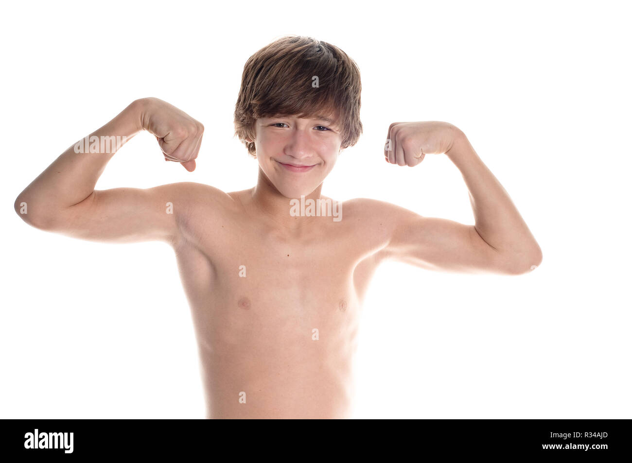 Boys showing muscles hi-res stock photography and images - Alamy