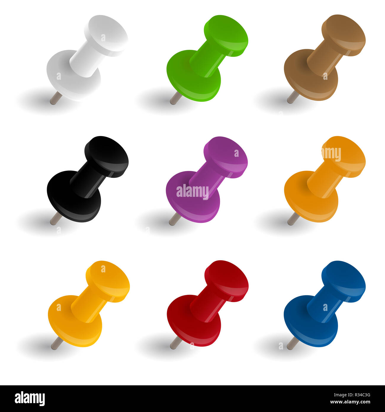 collection pins - 9 colors Stock Photo - Alamy