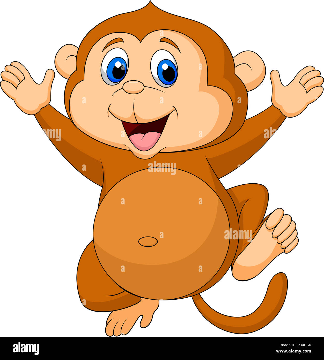 Cartoon illustration laughing happy monkey hi-res stock photography and ...