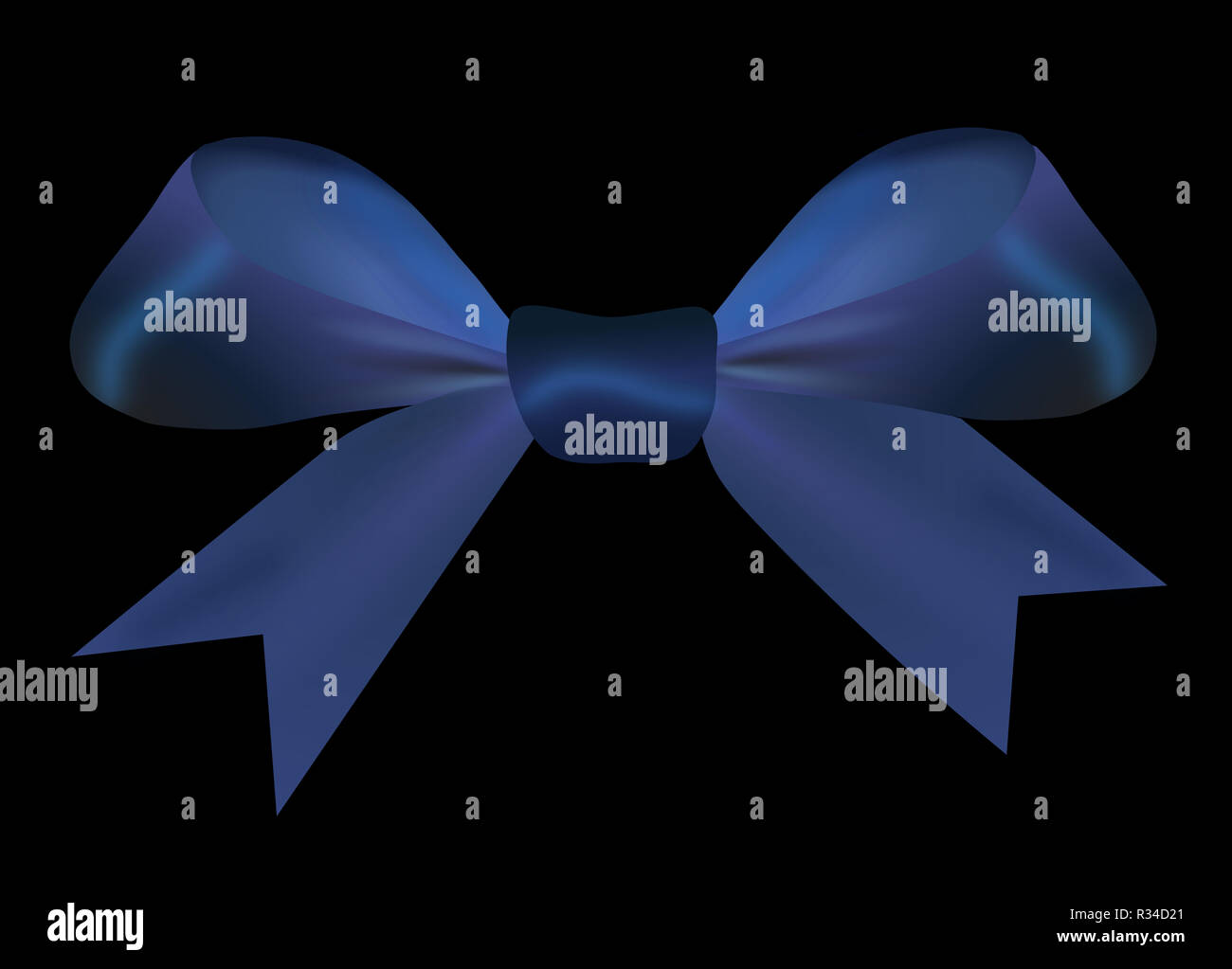 blue bow isolated on a black background Stock Photo - Alamy