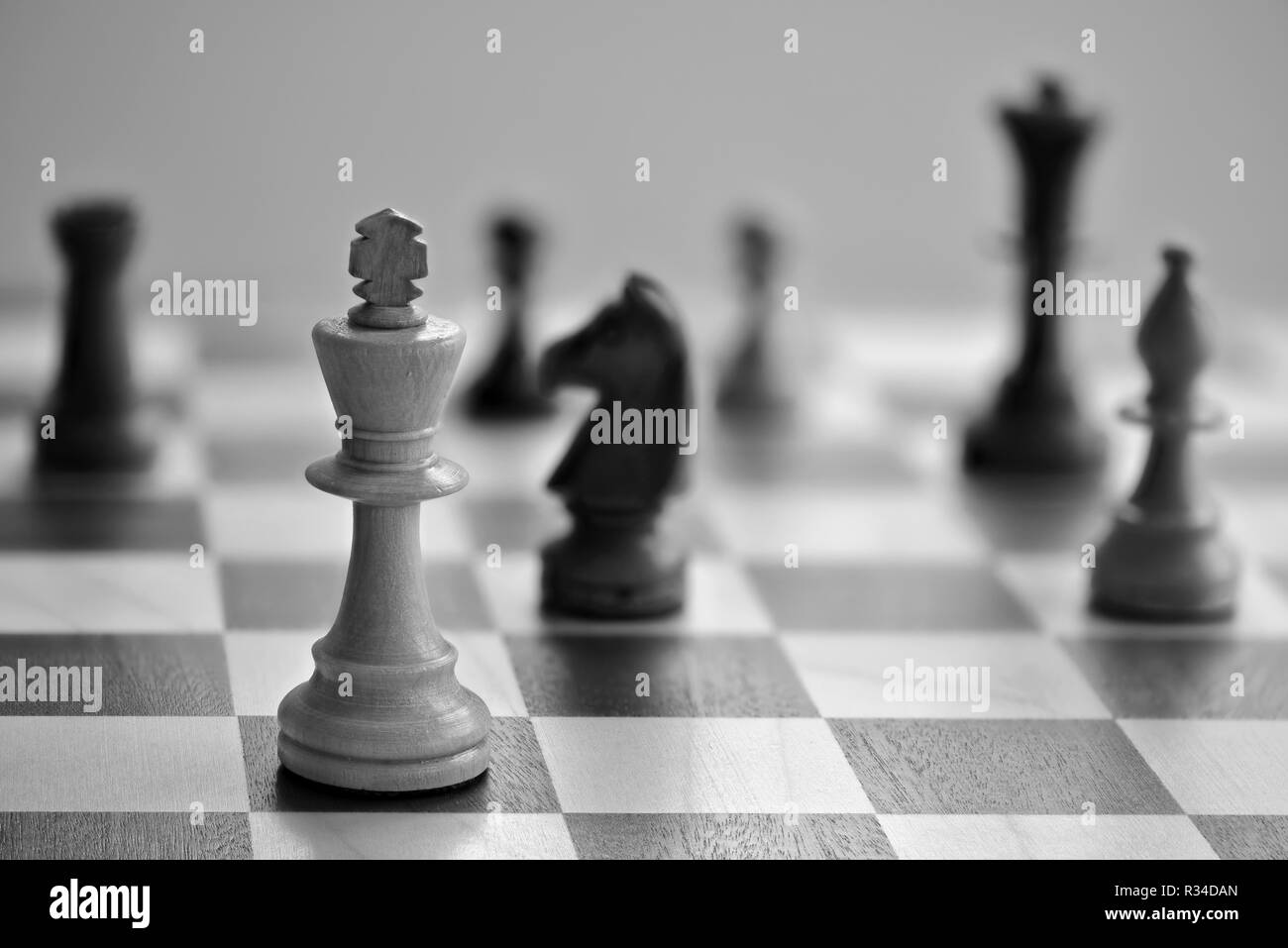 Checkmate chess board Black and White Stock Photos & Images - Alamy