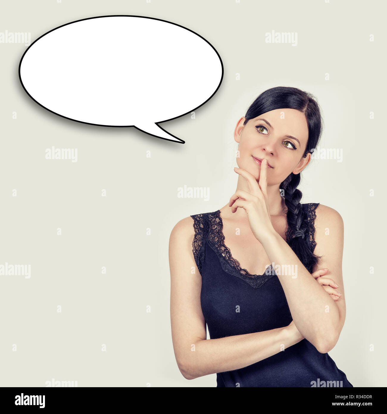 Woman laugh point speech hi-res stock photography and images - Alamy