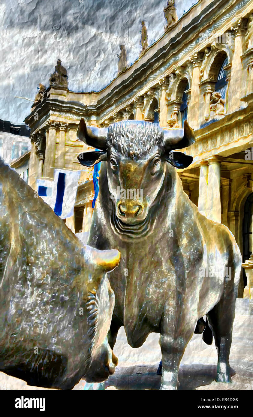 bull and bear Stock Photo - Alamy