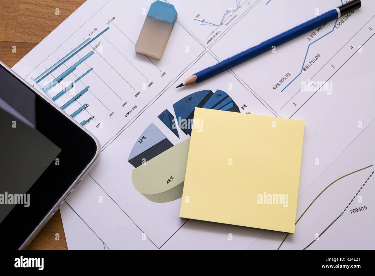 tablet with notepad Stock Photo - Alamy