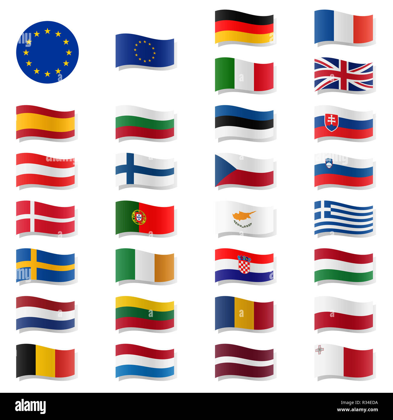Flags of the member states Cut Out Stock Images & Pictures - Alamy