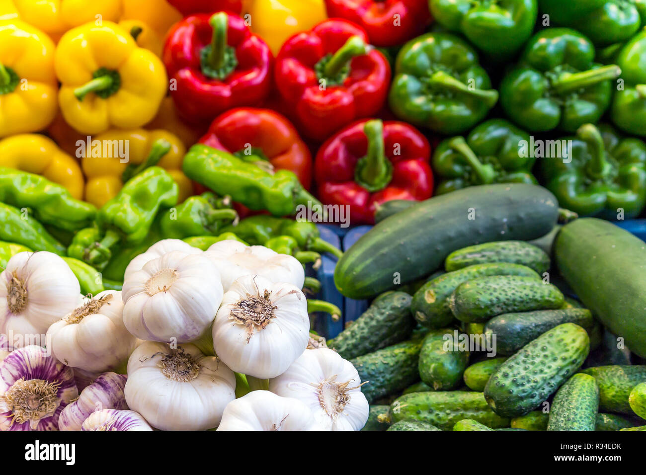 colorful vegetables arrangement Stock Photo - Alamy
