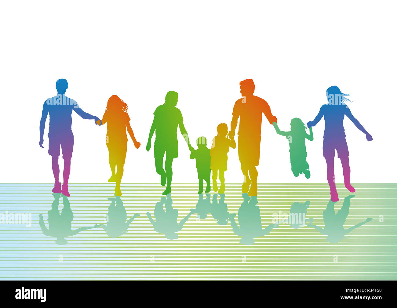 colorful family outing Stock Photo - Alamy
