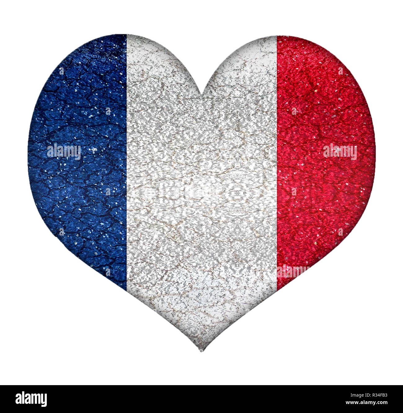 Heart france flag design Cut Out Stock Images & Pictures - Alamy