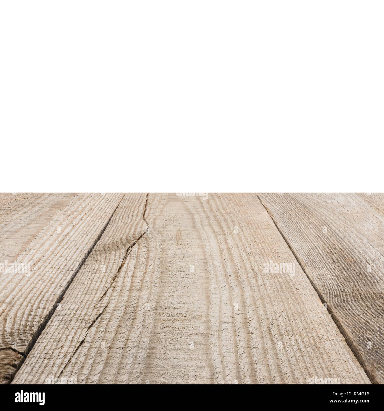 surface of beige wooden planks with white background Stock Photo - Alamy