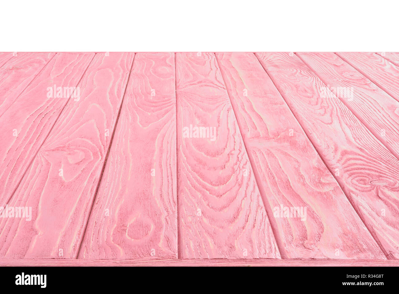surface of pink wooden planks on white background Stock Photo - Alamy