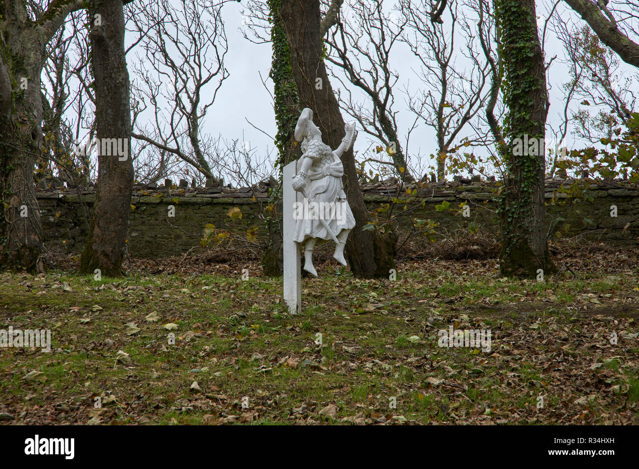 The white painted replica of the figurehead from the brig, The ...