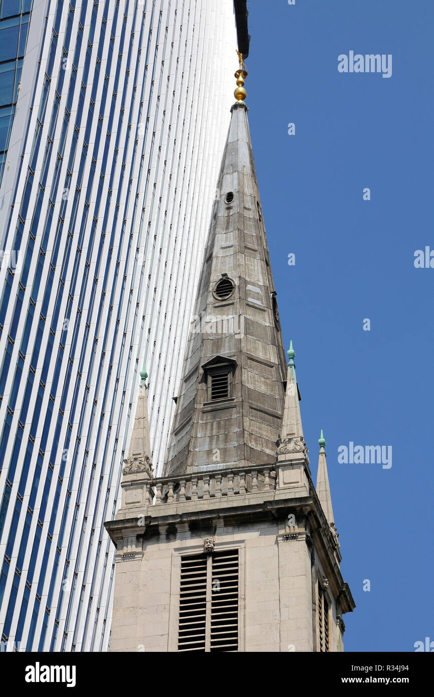 Church between skyscrapers hi-res stock photography and images - Alamy