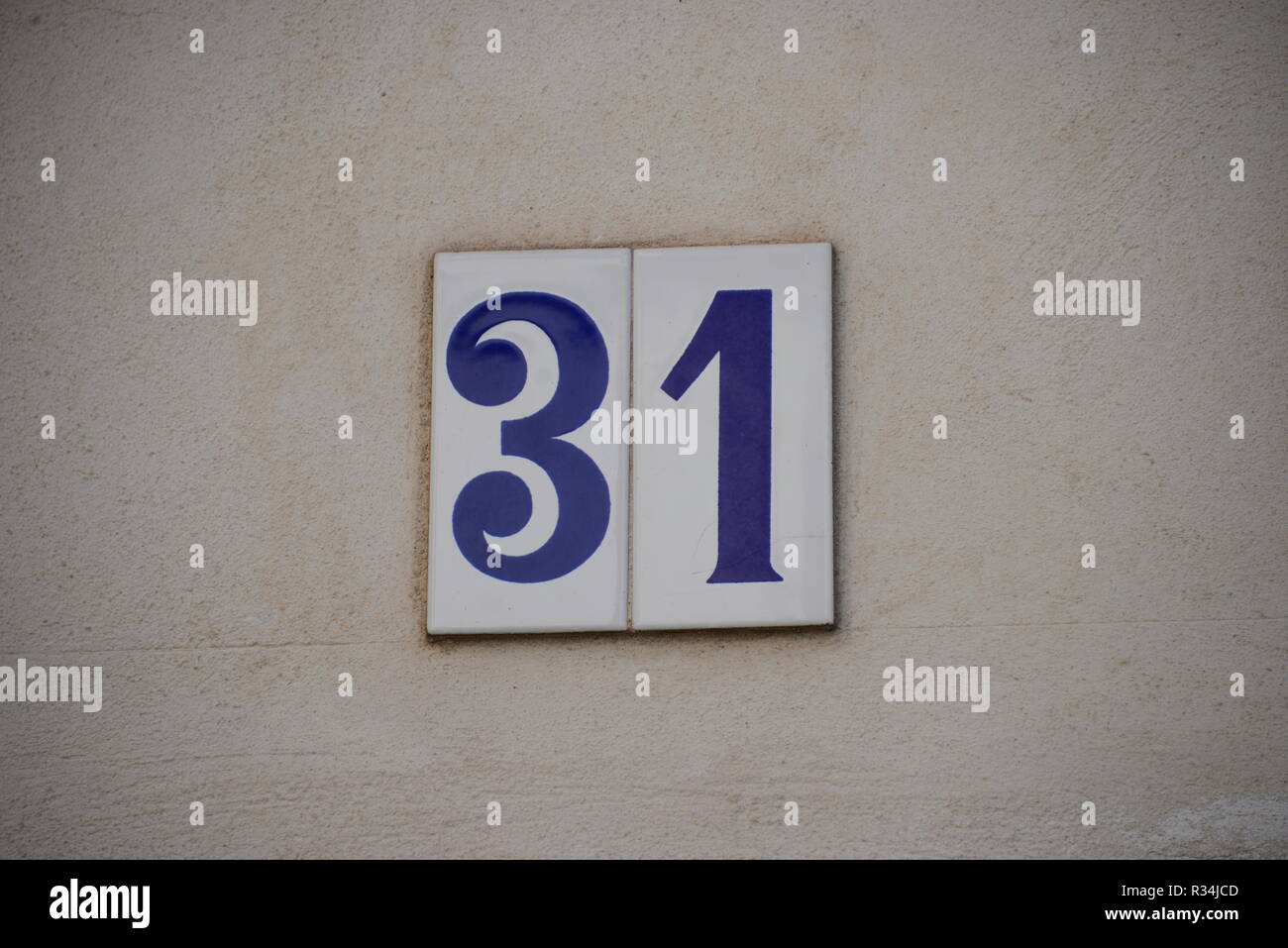 house facades,street signs,email,tiles,spain,house number 31 Stock ...