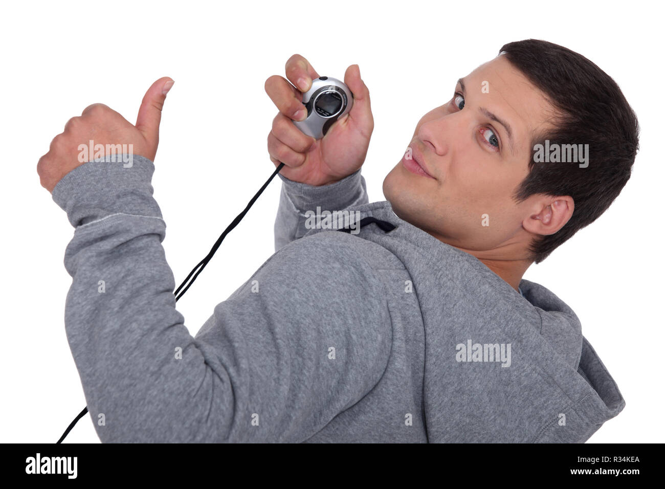 Young man back turned camera hi-res stock photography and images - Alamy