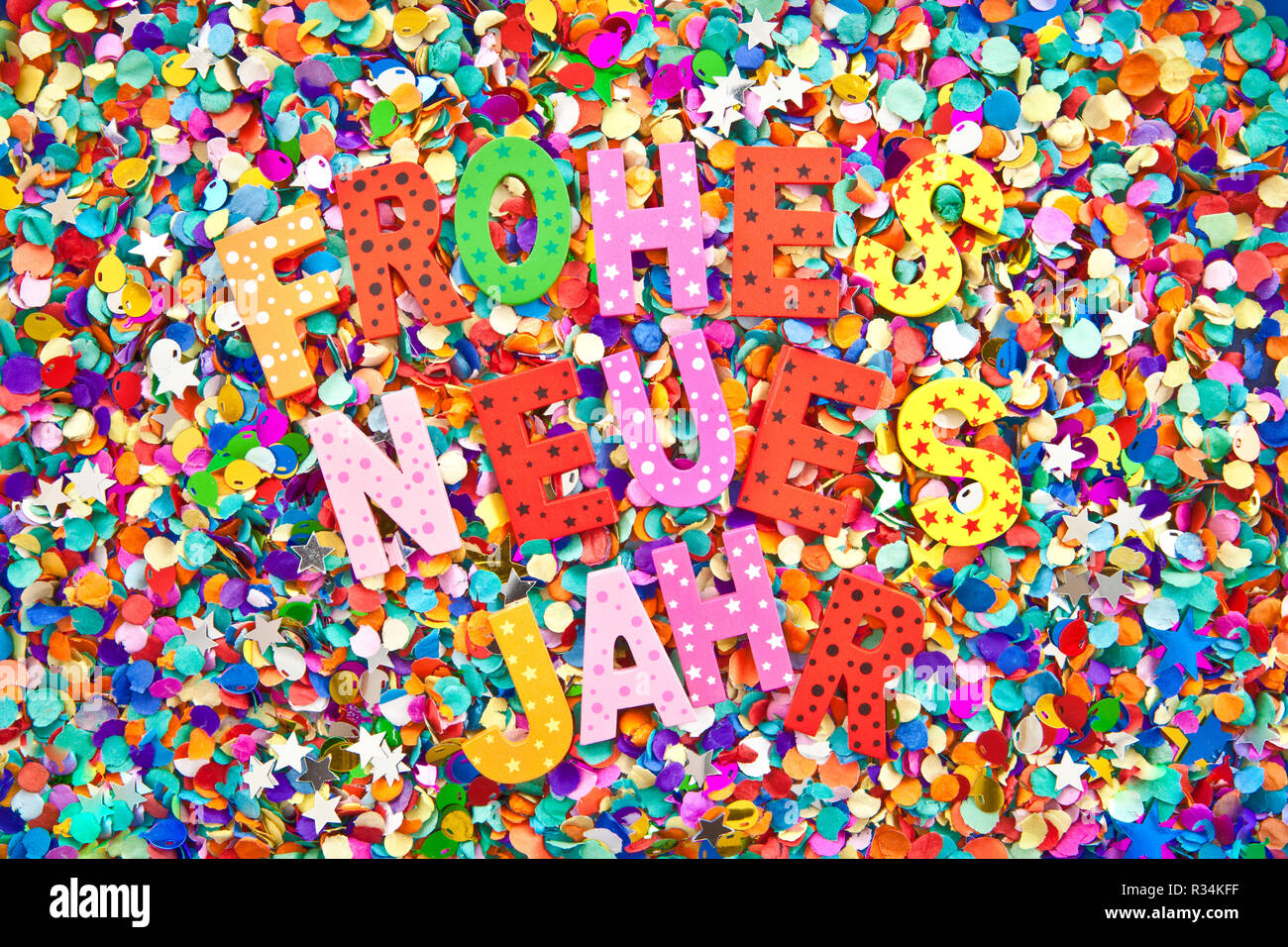 happy new year in colorful letters Stock Photo - Alamy