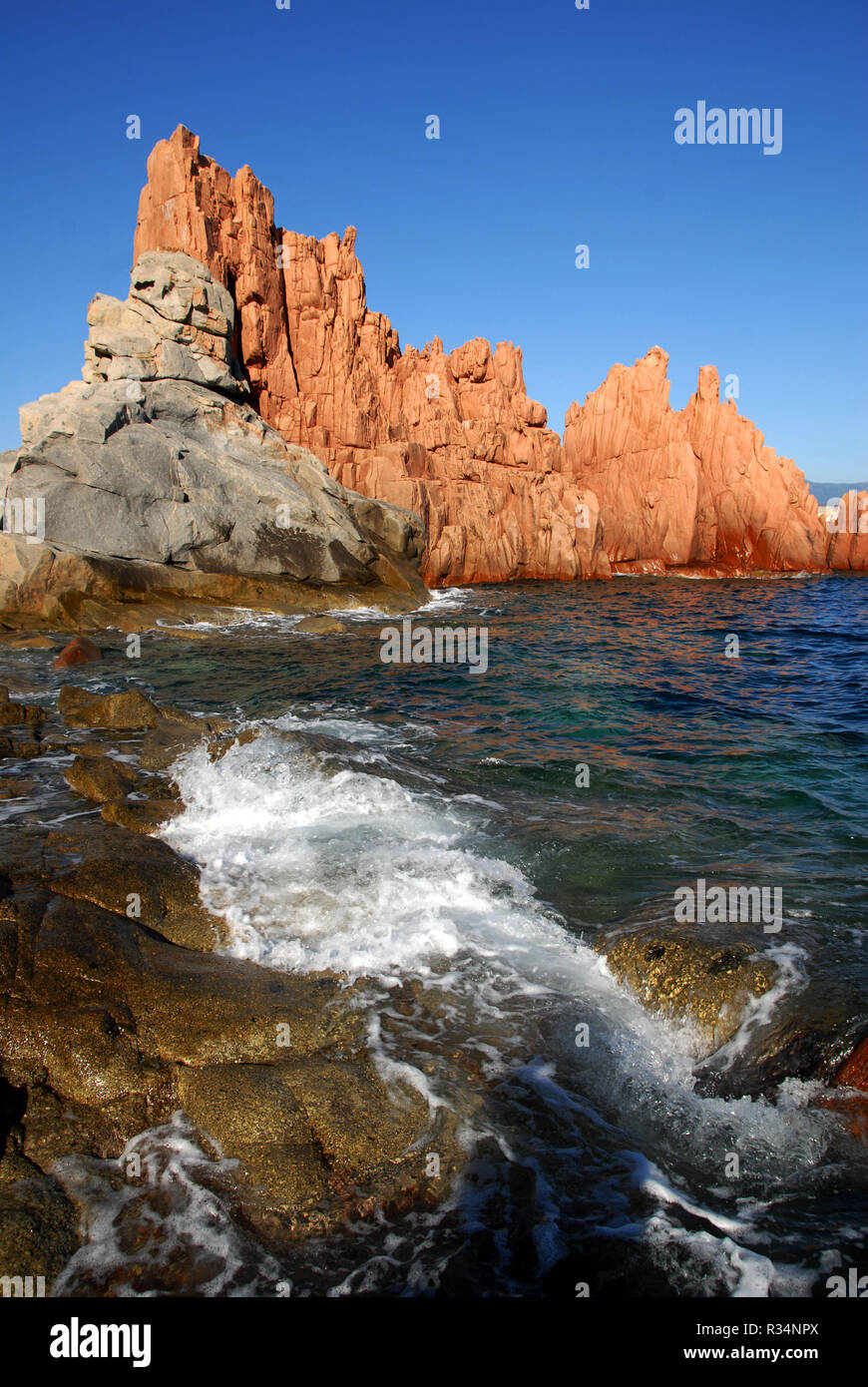 red cliff of arbatax in sardinia Stock Photo - Alamy