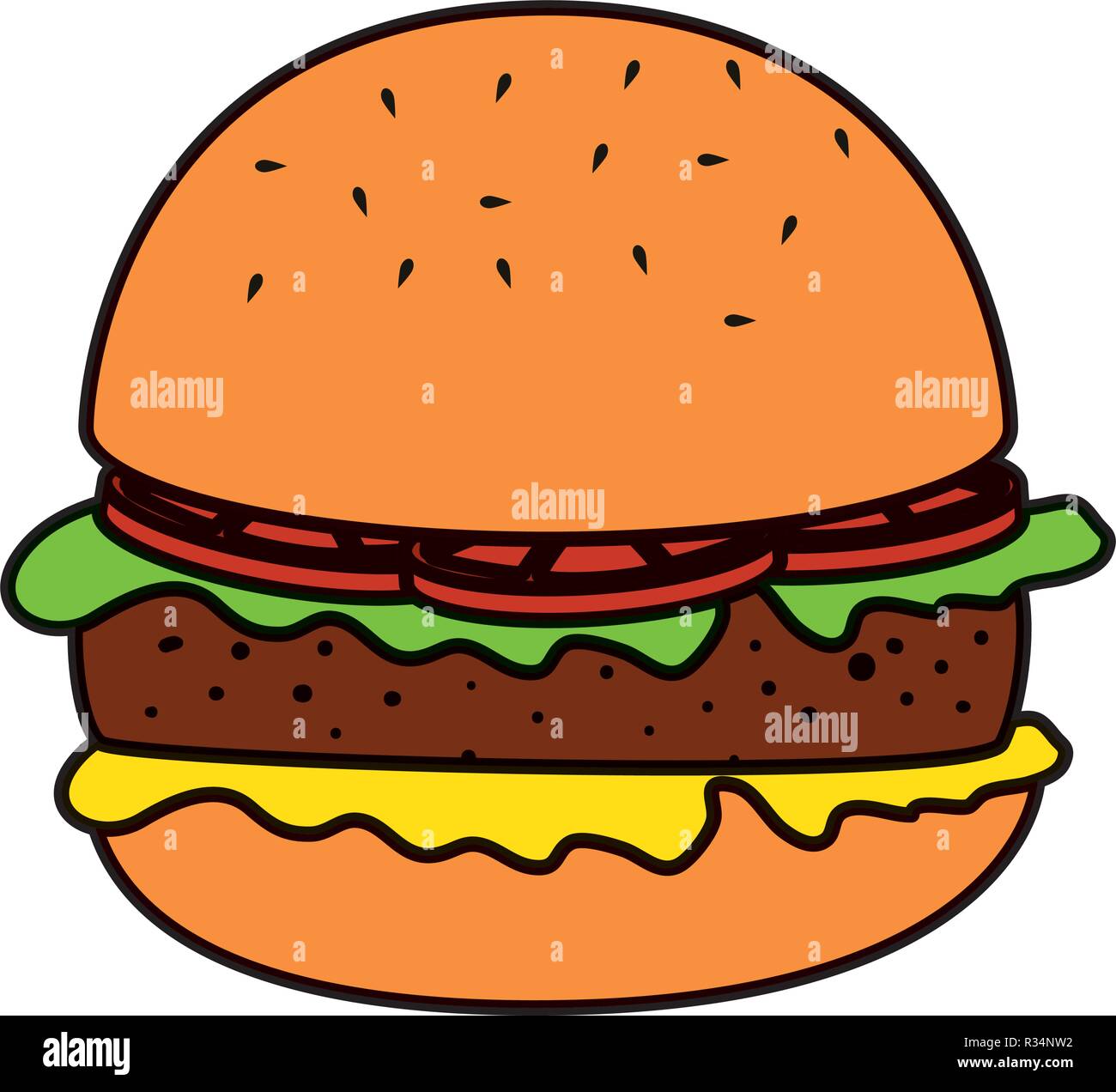 delicious burger fast food vector illustration design Stock Vector ...