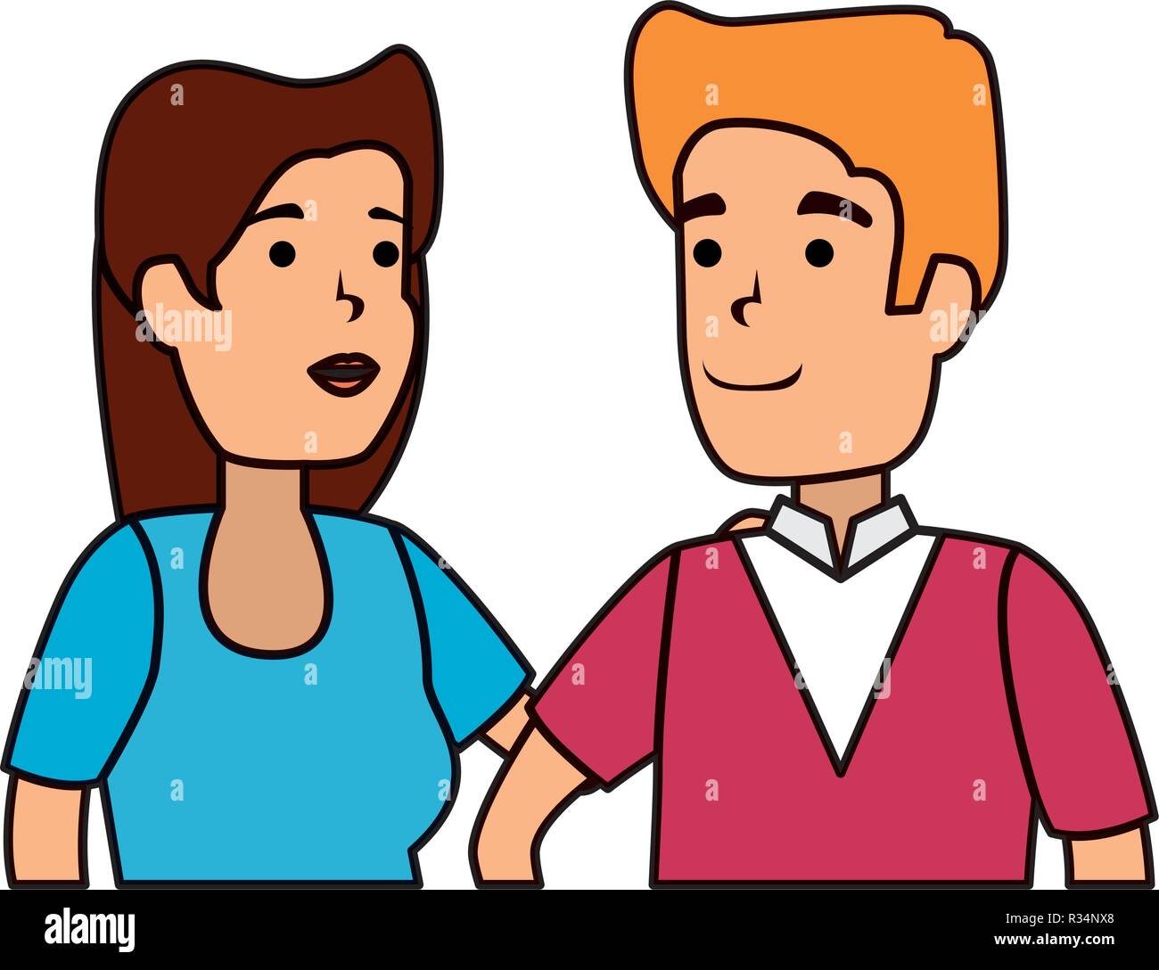 couple avatar characters icons vector illustration design Stock Vector ...