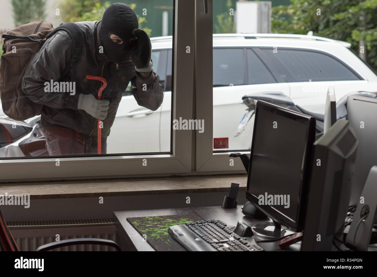 breaking into an office Stock Photo - Alamy