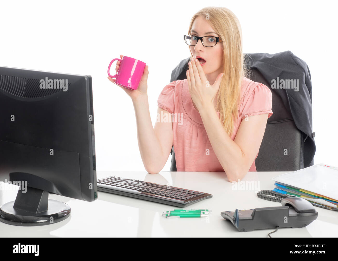 stress on the computer Stock Photo - Alamy