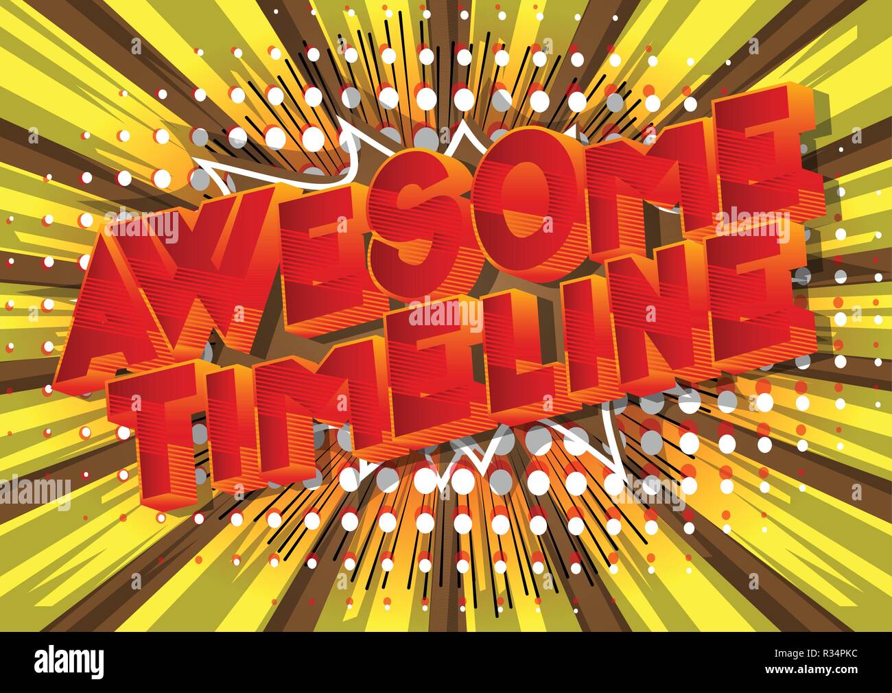 Awesome Timeline - Vector illustrated comic book style phrase on ...