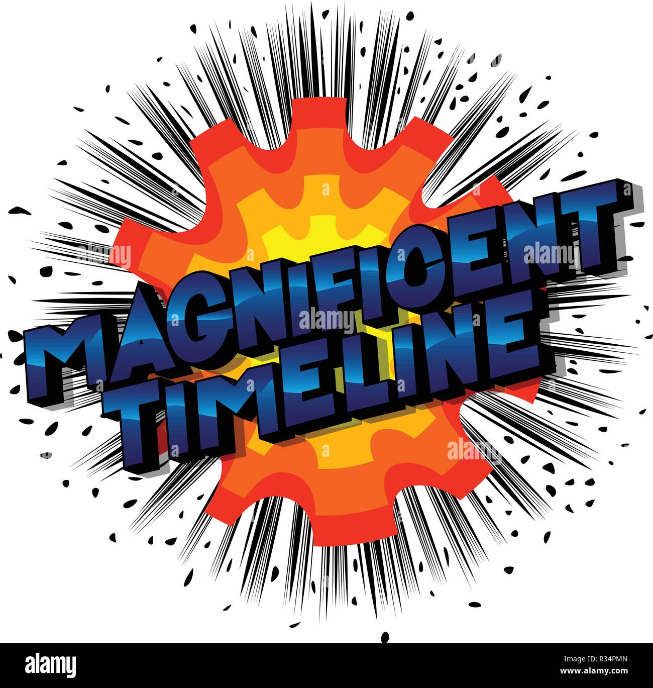 Magnificent Timeline - Vector illustrated comic book style phrase on ...