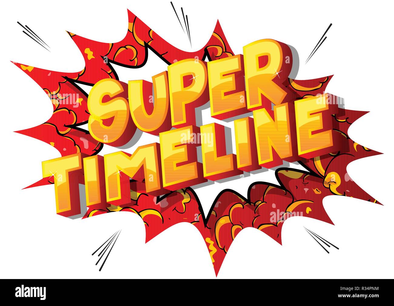 Super Timeline - Vector illustrated comic book style phrase on abstract ...