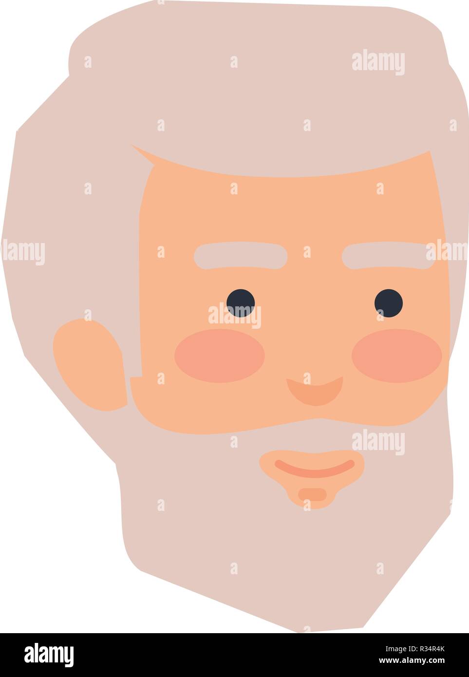 head old man with beard avatar character vector illustration Stock ...