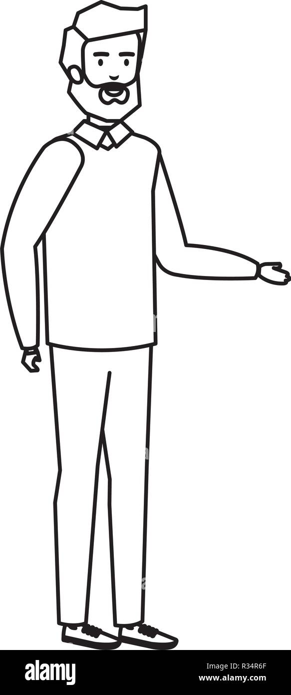 young man with beard avatar character vector illustration design Stock ...