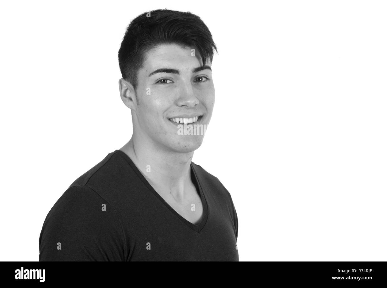 Cute man standing in Black and White Stock Photos & Images - Alamy