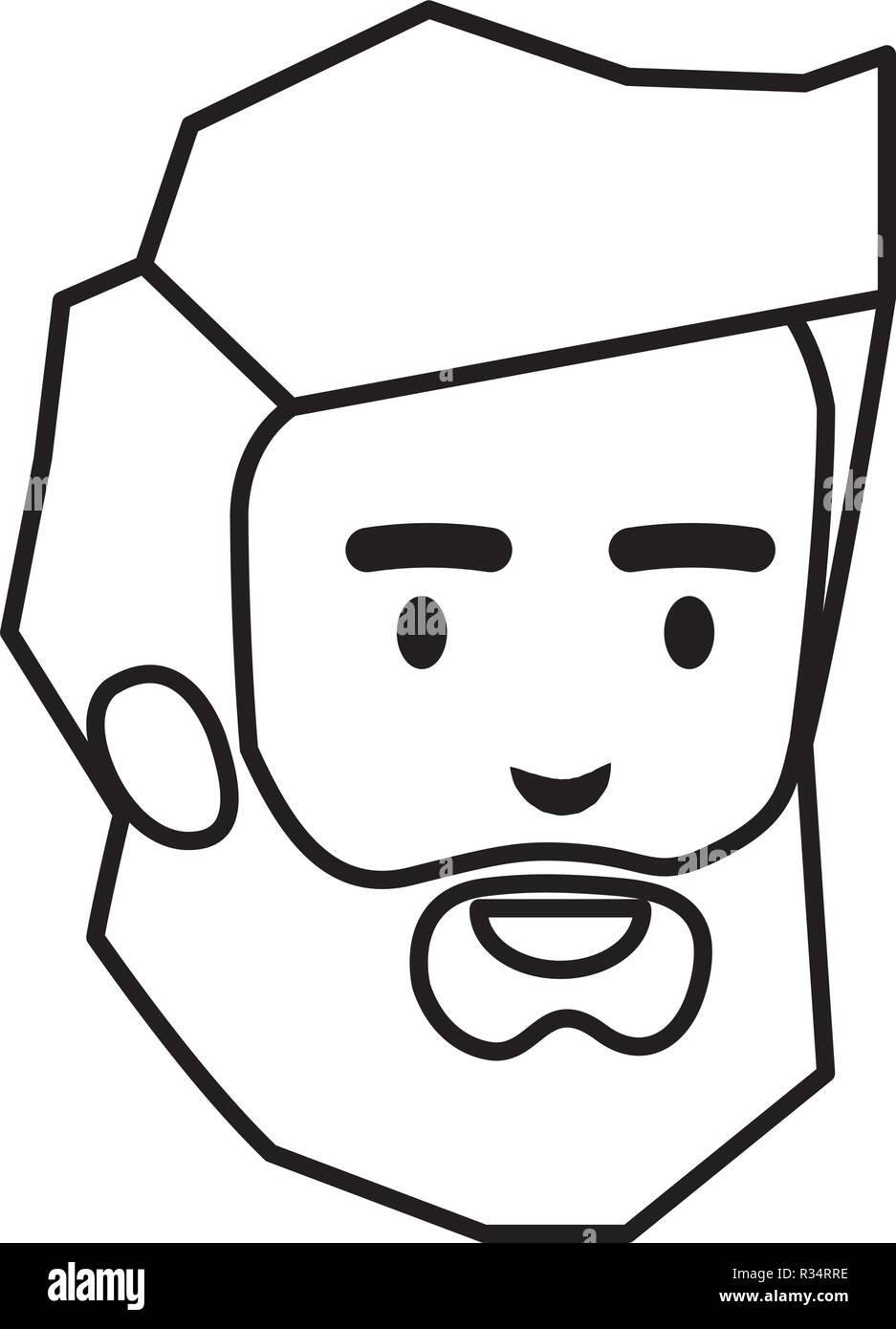young man with beard head avatar character vector illustration design ...
