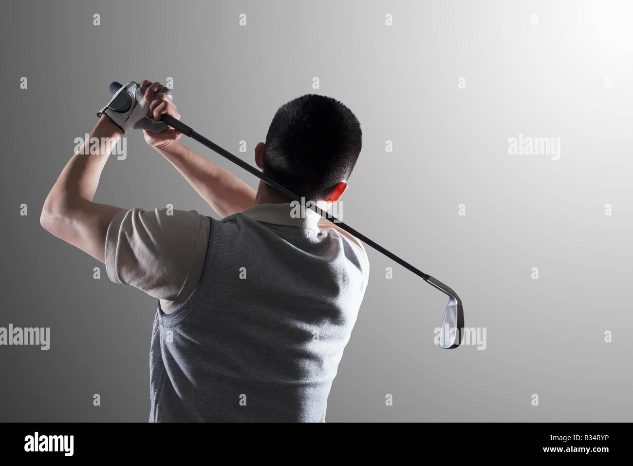 Holding motion standing golf swing golf club hi-res stock photography ...