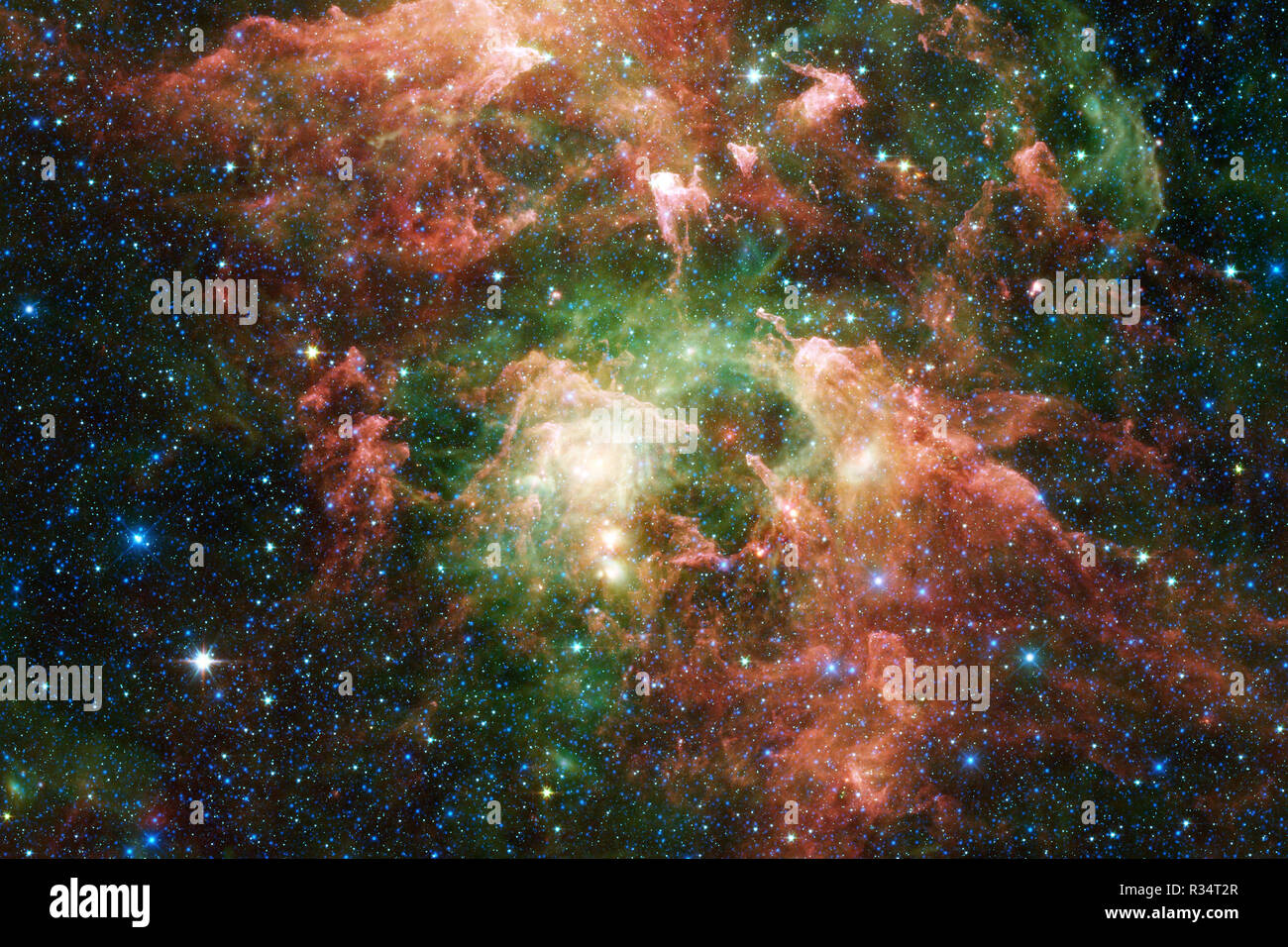 Outer space art. Nebulas, galaxies and bright stars in beautiful ...