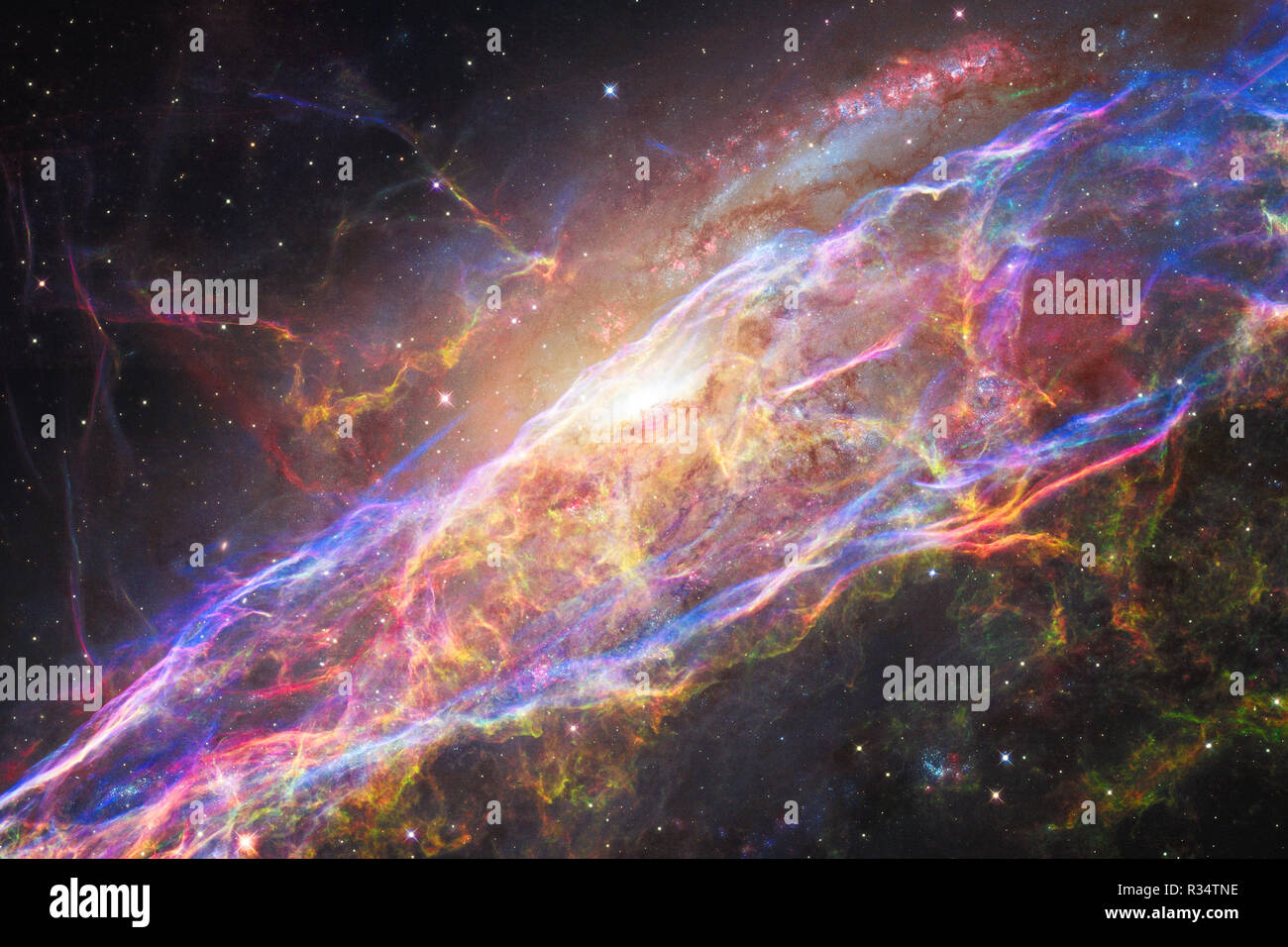 Galaxies, stars and nebulas in awesome space image. Colorful science ...