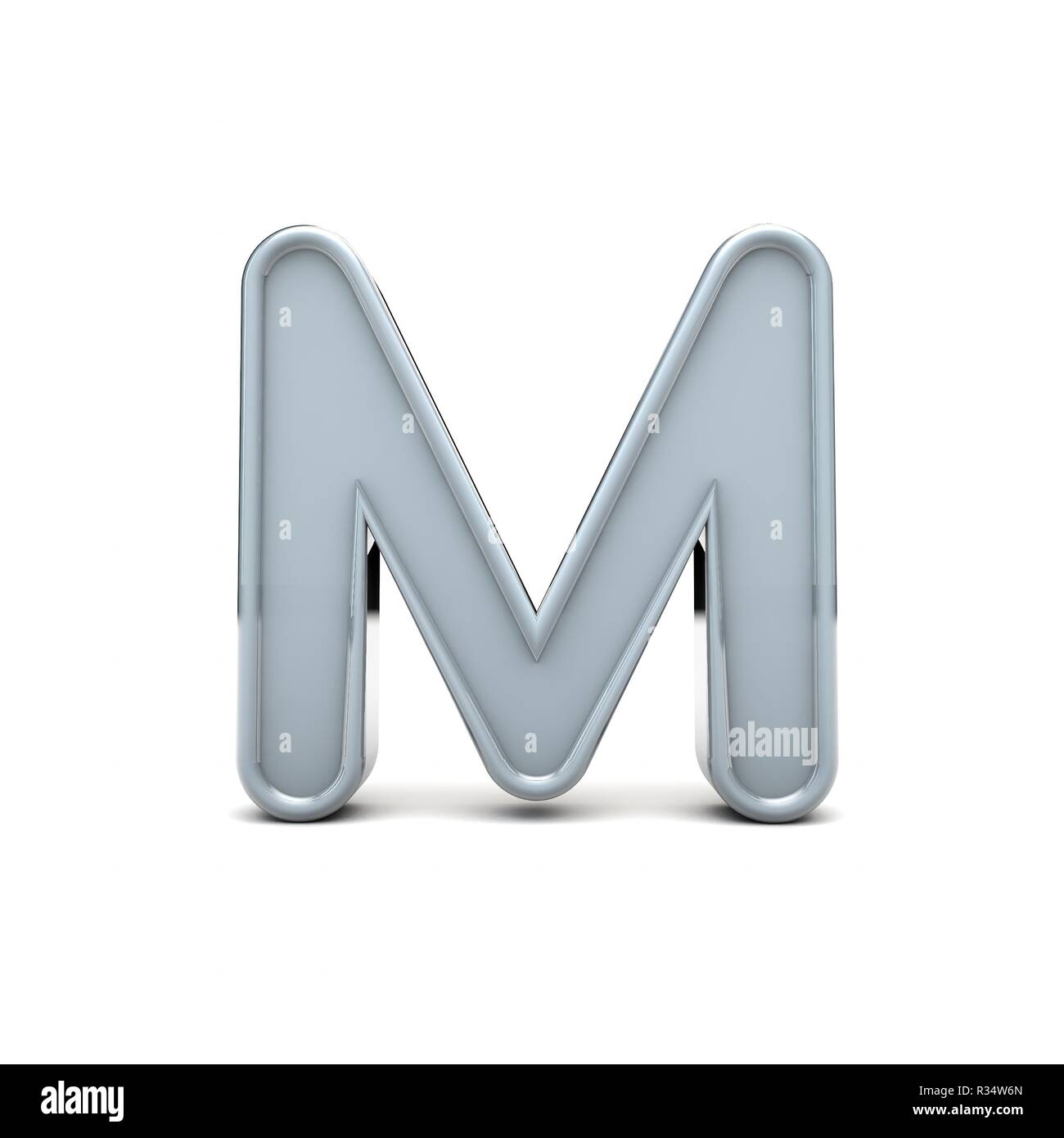 Letter M beveled capital letter. 3D Rendering Stock Photo - Alamy