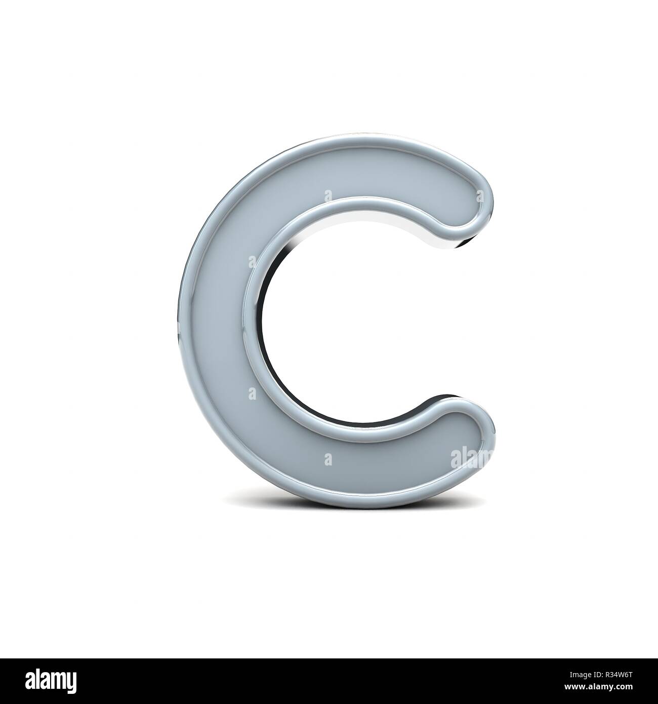 Letter C beveled capital letter. 3D Rendering Stock Photo - Alamy