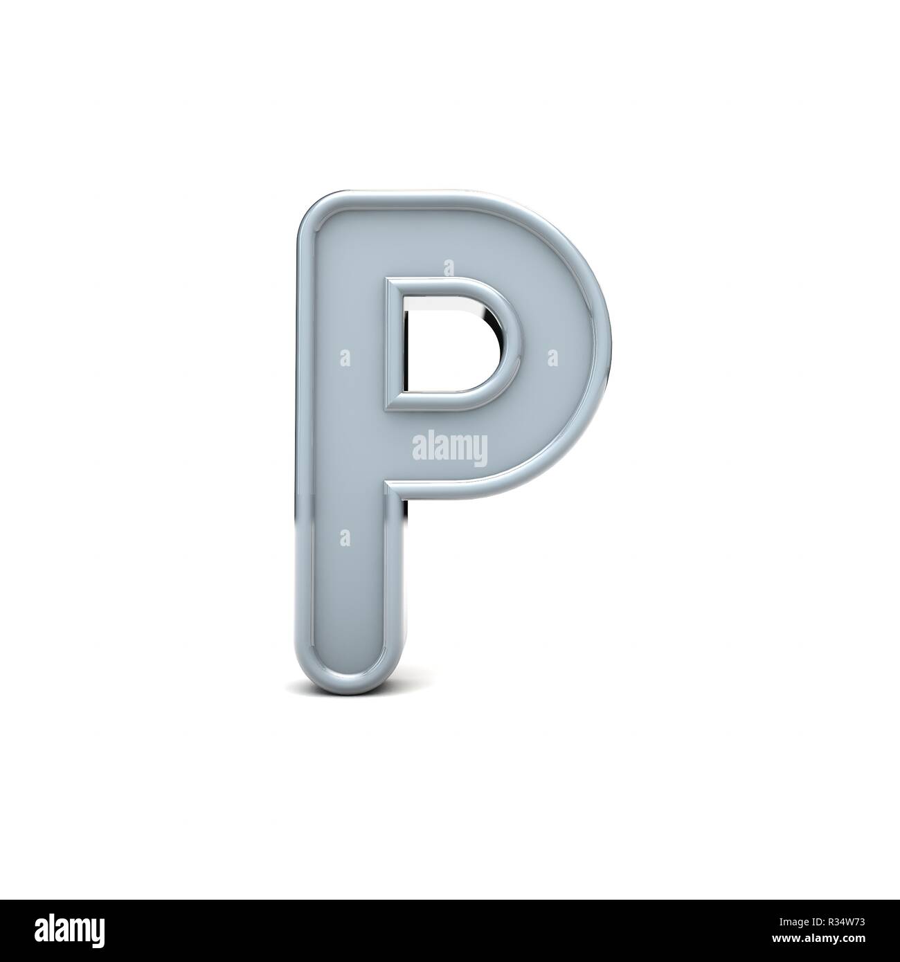 Letter P beveled capital letter. 3D Rendering Stock Photo - Alamy