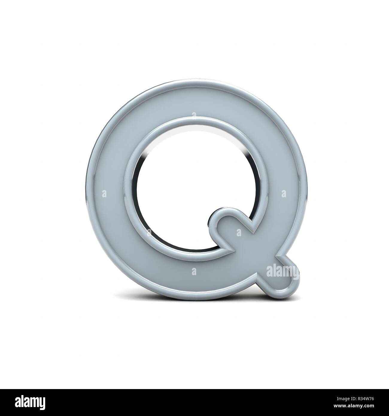Letter Q beveled capital letter. 3D Rendering Stock Photo - Alamy