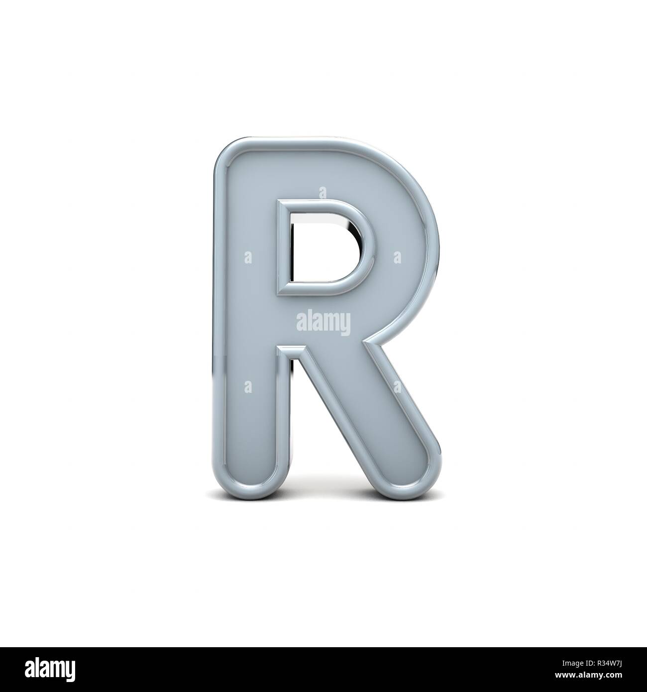 Letter R beveled capital letter. 3D Rendering Stock Photo - Alamy