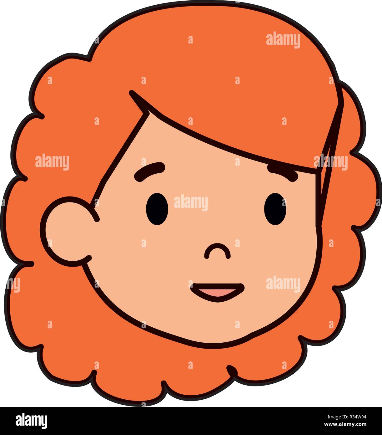 beautiful little girl head character vector illustration design Stock ...