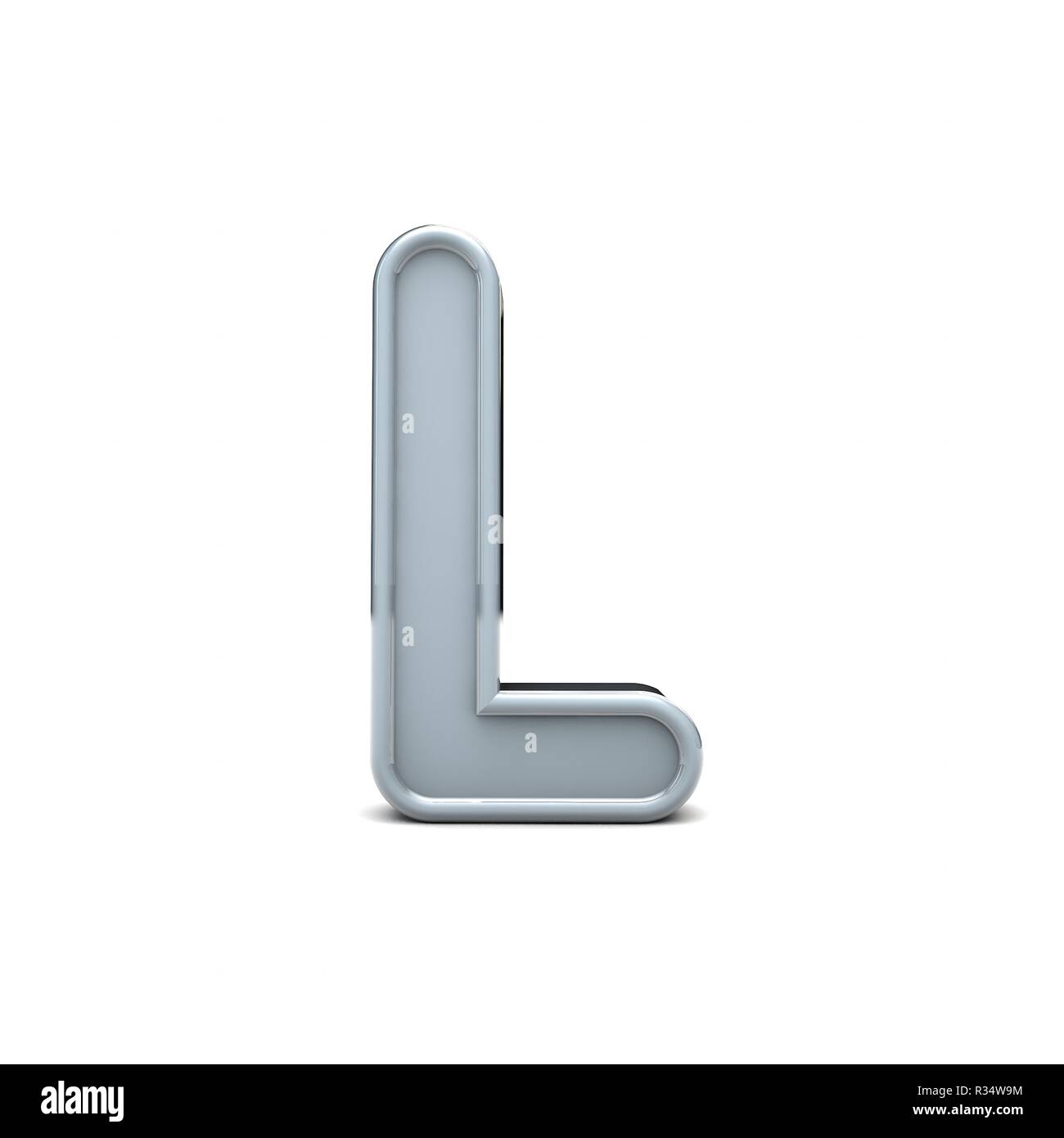 Letter L beveled capital letter. 3D Rendering Stock Photo - Alamy