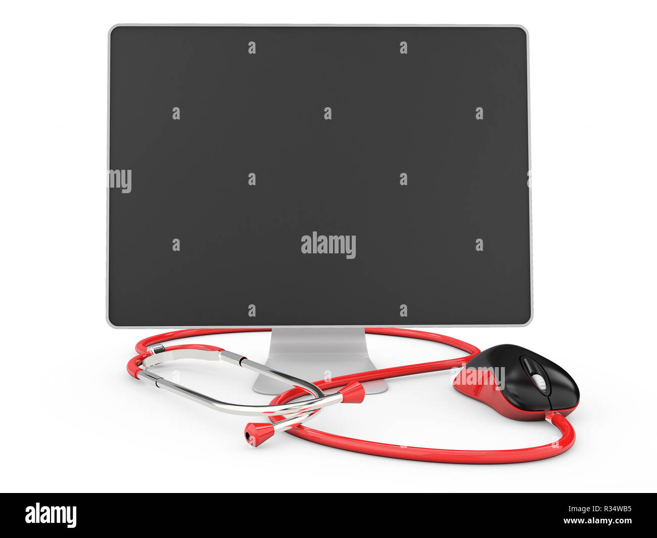 Computer repair service. isolated on dark background. 3d Illustration ...