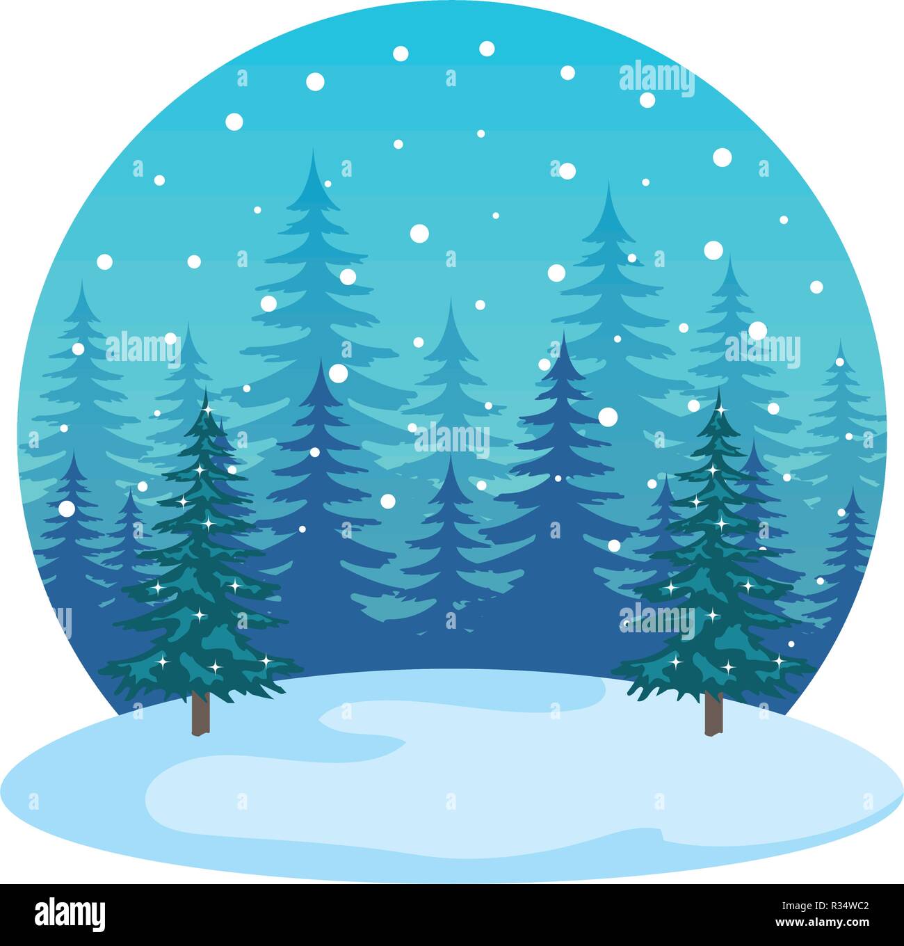day snowscape field scene vector illustration design Stock Vector Image ...