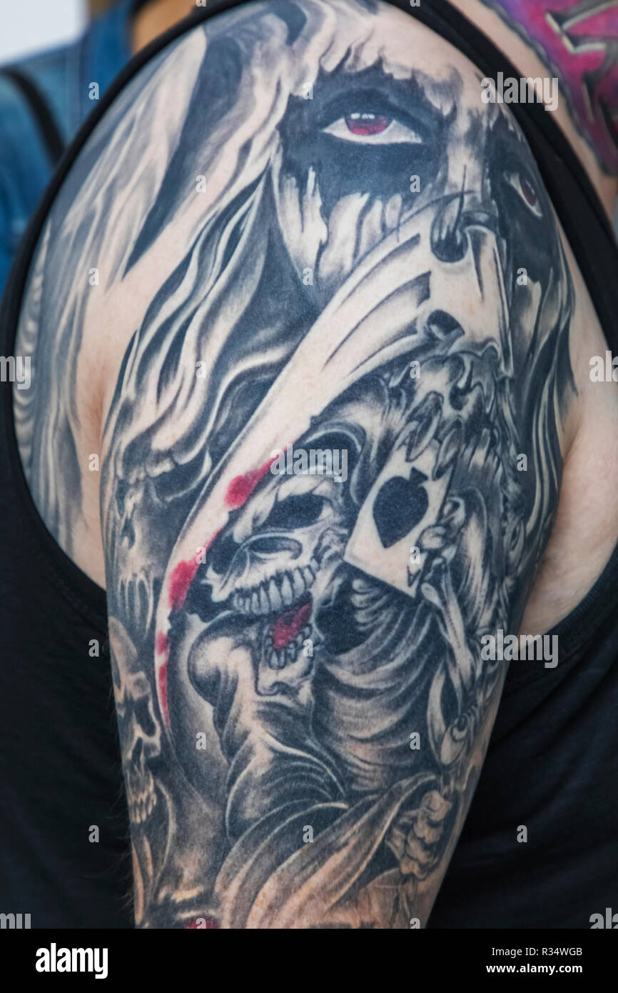 England, London, Wapping, Tobacco Dock, London Tattoo Convention ...