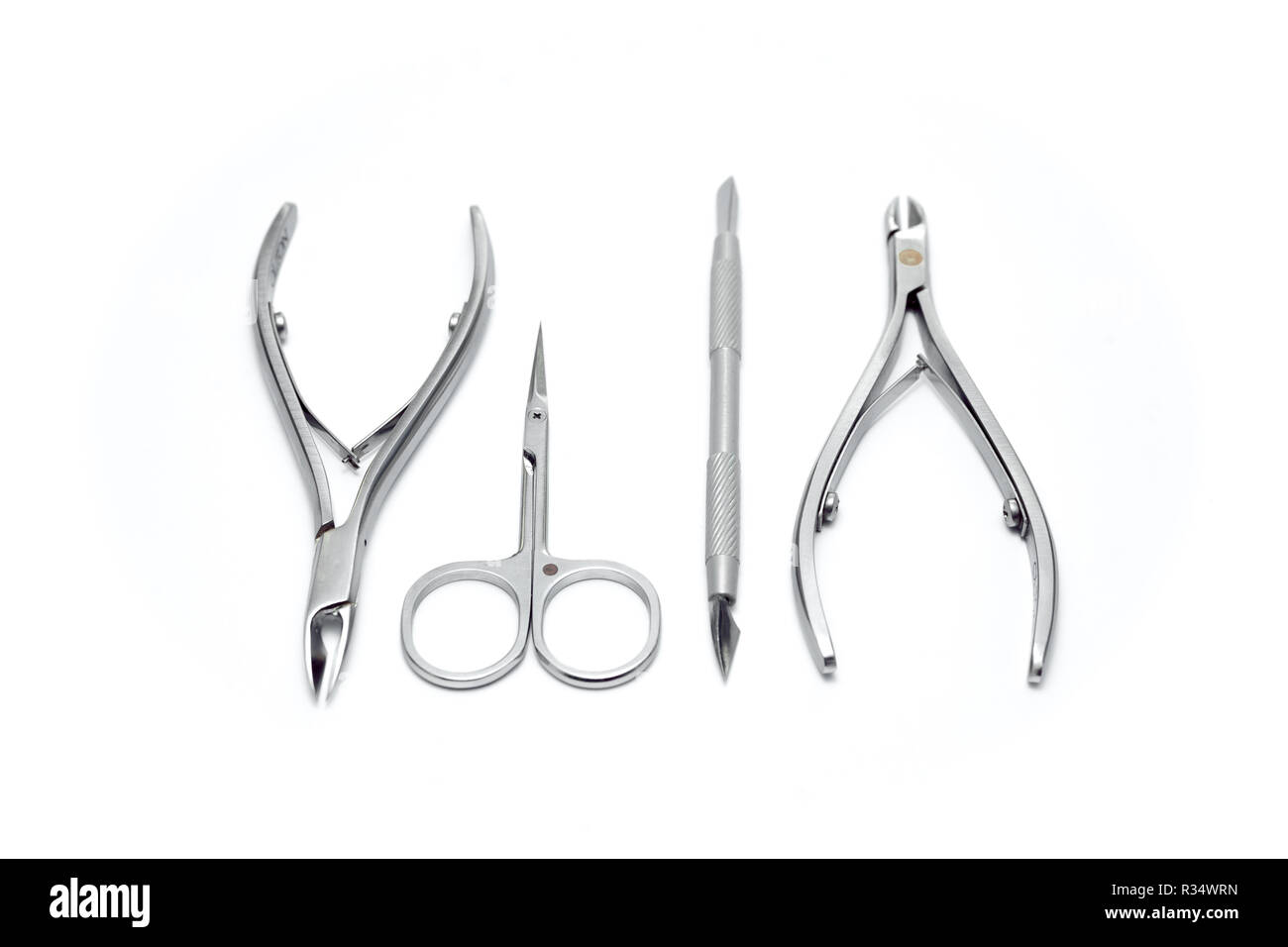 Manicure tools set isolated on white background Stock Photo - Alamy