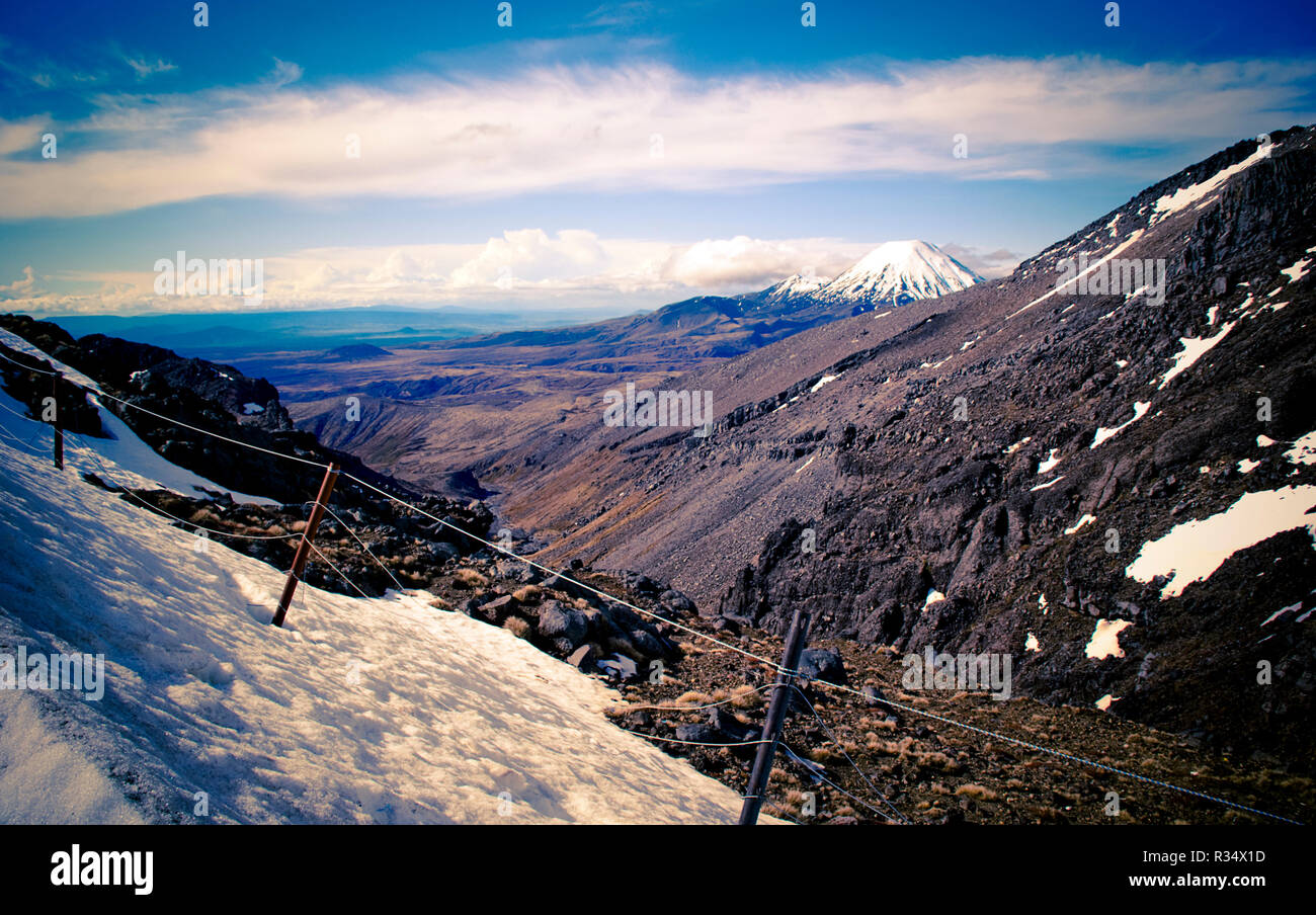 Tongariro snowy volcano, in New Zealand Stock Photo - Alamy